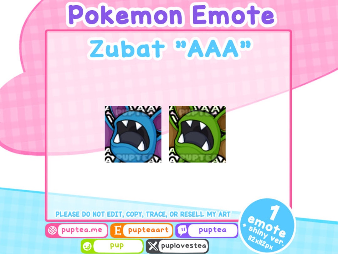 Pokemon Twitch and Discord Emote | Zubat AAA / Scream Emote - Etsy