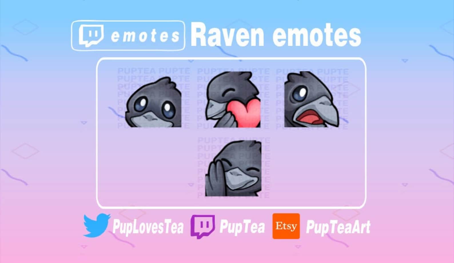 4x Cute Raven Emotes Pack for Twitch Youtube and Discord - Etsy