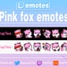6x Cute Pink Fox Emotes Pack for Twitch Youtube and Discord Set 4 - Etsy