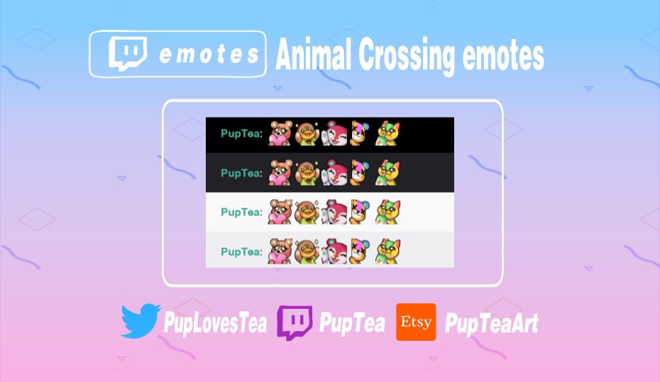 5x Cute Animal Crossing Emotes Pack for Twitch Youtube and Discord Set ...