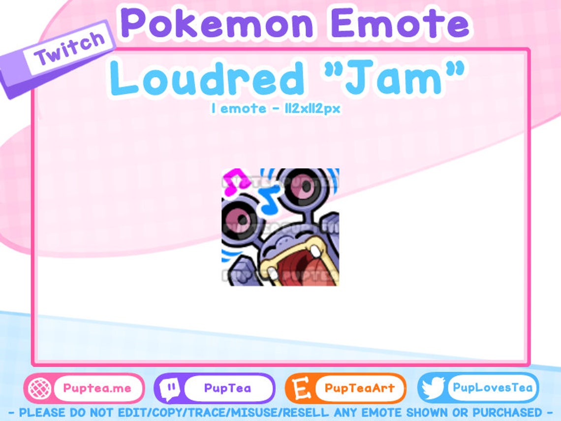 Pokemon Twitch and Discord Emote Loudred Jam / Music Emote - Etsy