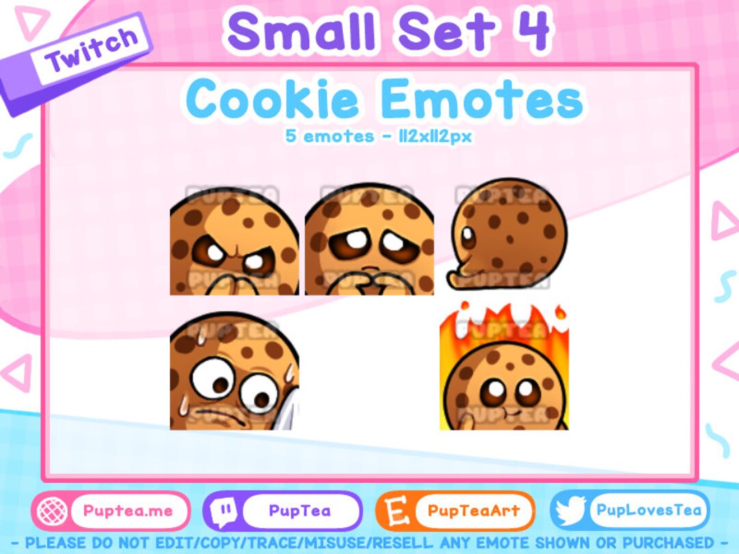 5x Cute Cookie Emotes Pack for Twitch Youtube and Discord | Small Set 4 ...