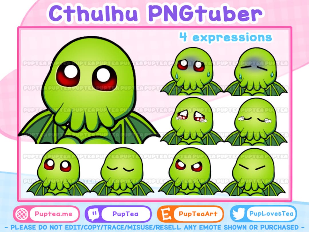 Cute Cthulhu Pngtuber / Premade Pngtuber / Veadotube Mini / Voice ...