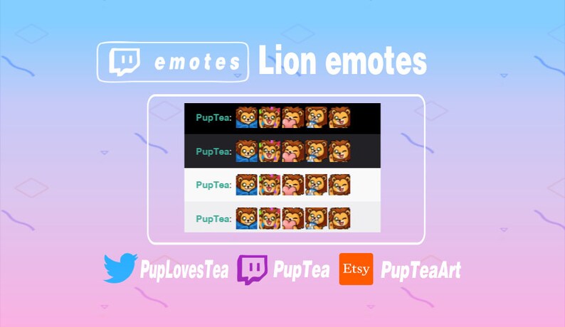 5x Cute Lion Emotes Pack for Twitch Youtube and Discord - Etsy