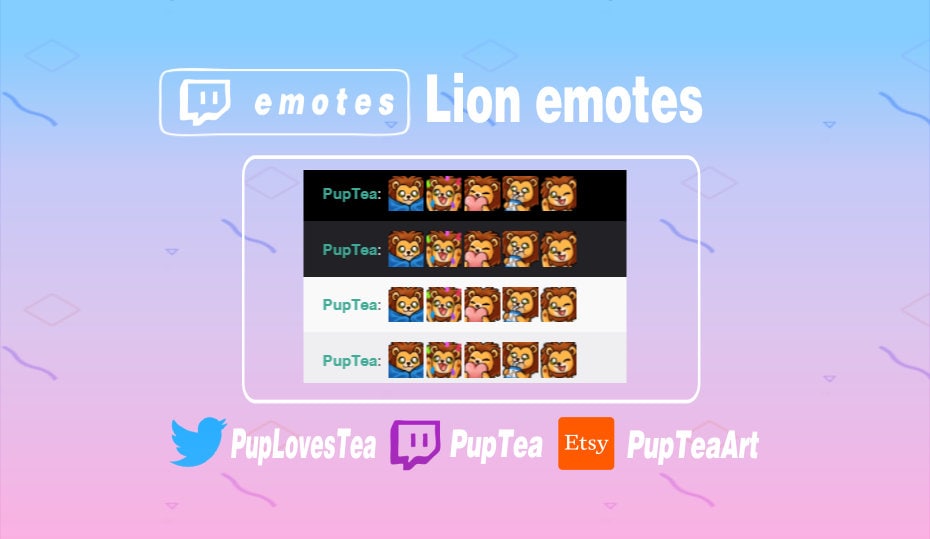 5x Cute Lion Emotes Pack for Twitch Youtube and Discord - Etsy