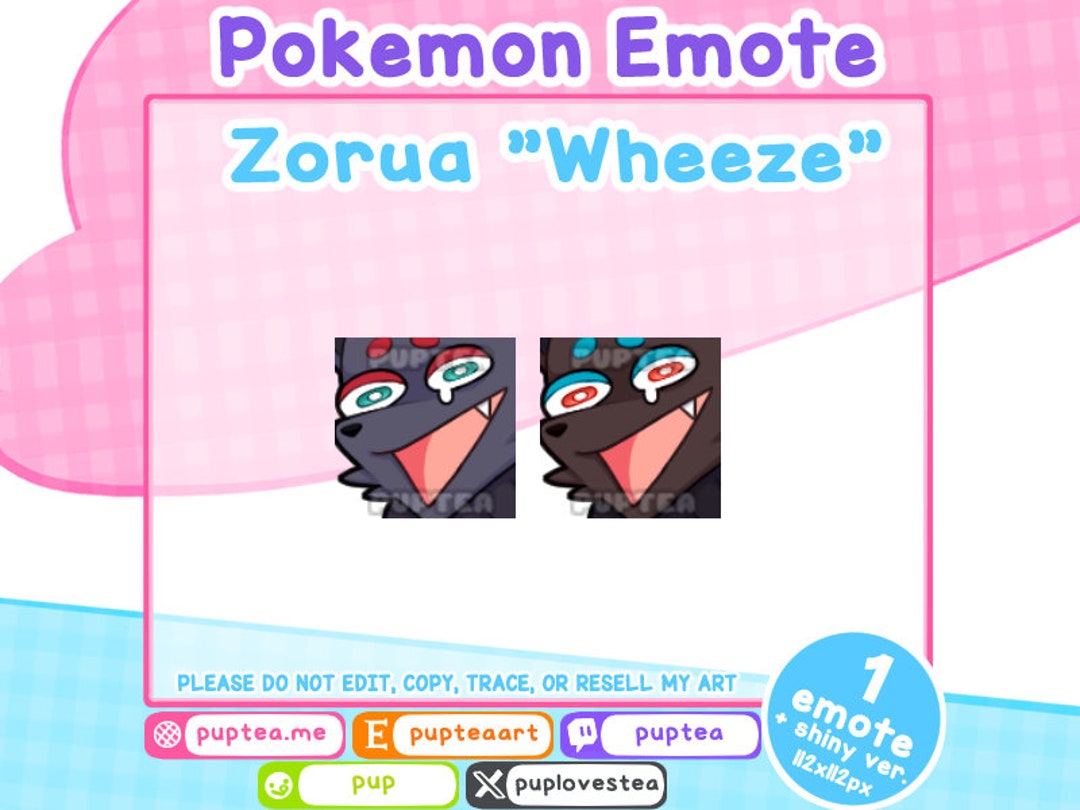 Pokemon Twitch and Discord Emote | Zorua WHEEZE Emote - Etsy