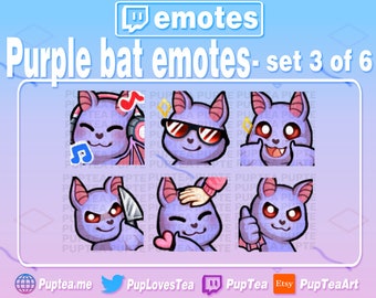 Cute Bat Emotes Twitch Emotes - Etsy