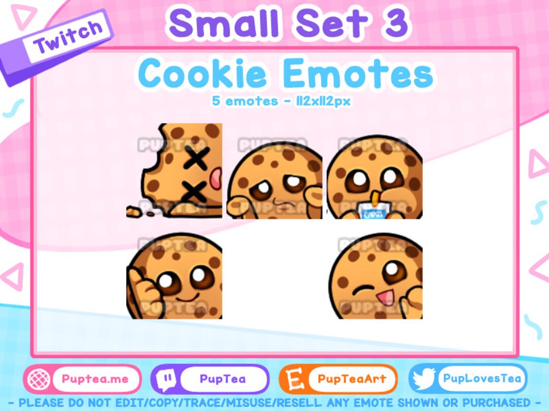 5x Cute Cookie Emotes Pack for Twitch Youtube and Discord | Small Set 3 ...