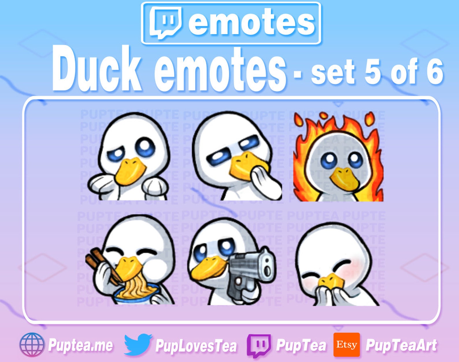 6x Cute Duck Emotes Pack for Twitch Youtube and Discord Set 5 - Etsy