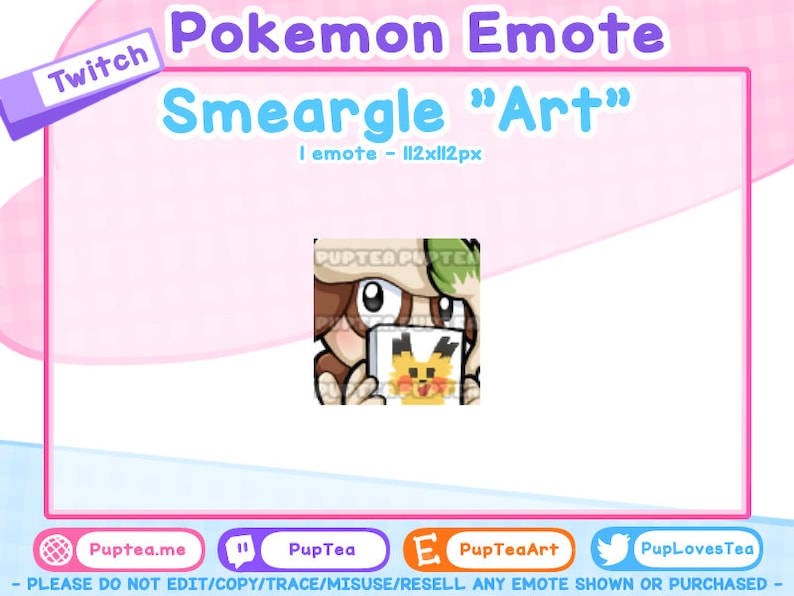 Pokemon Twitch and Discord Emote | Smeargle Artist / Art Emote - Etsy