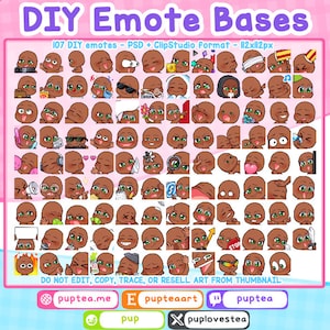 107x DIY Cute Emote Bases for Twitch, Youtube or Discord | Emote Base ...