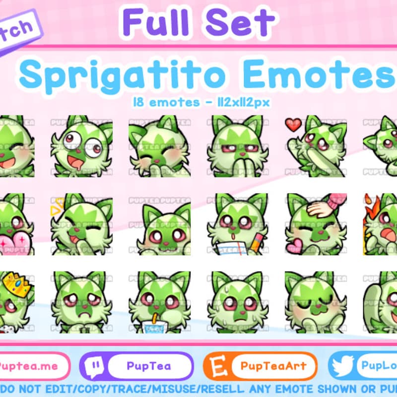 Sprigatito Emotes - Etsy