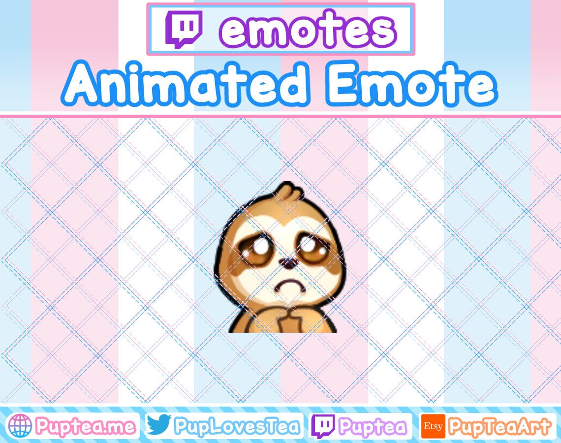 ANIMATED Cute Sloth Shy Emote - Twitch and Discord Emote - Etsy