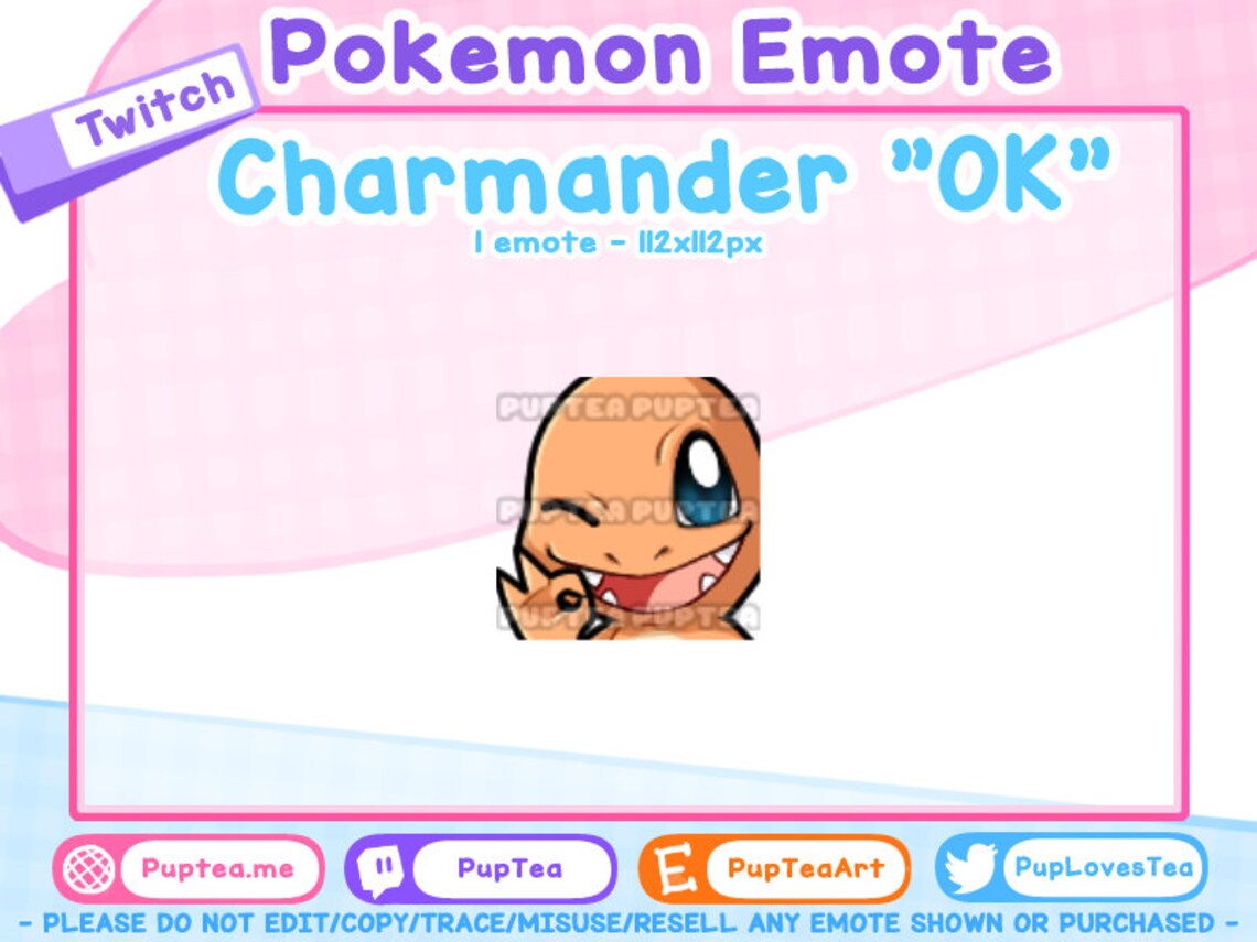 Pokemon Twitch and Discord Emote | Charmander OK Emote - Etsy