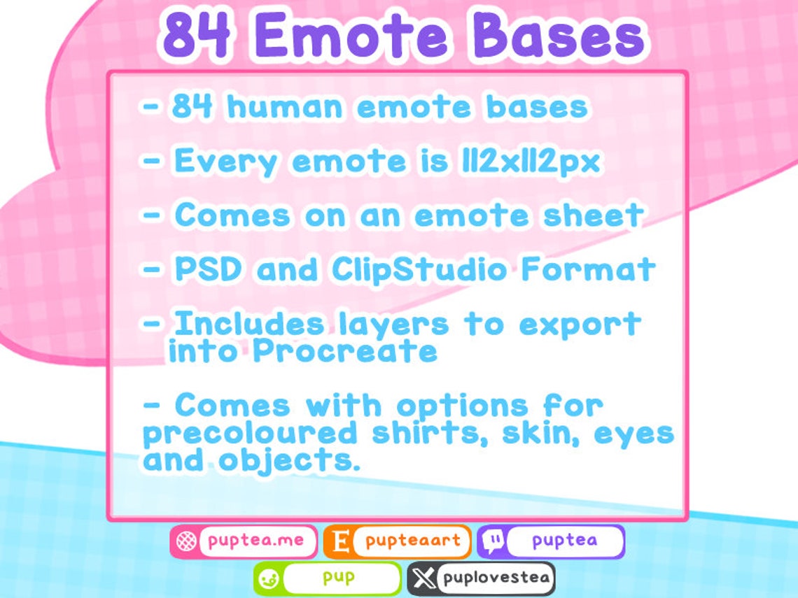 84x DIY Cute Emote Bases for Twitch, Youtube or Discord | Emote Base ...
