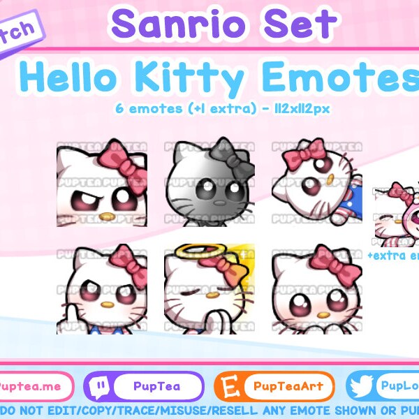Hellot Kitty Emotes - Etsy UK