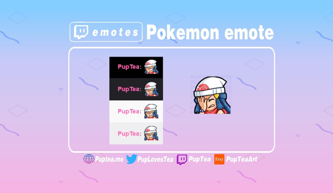 Pokemon Twitch and Discord Emote | Dawn Facepalm - Etsy
