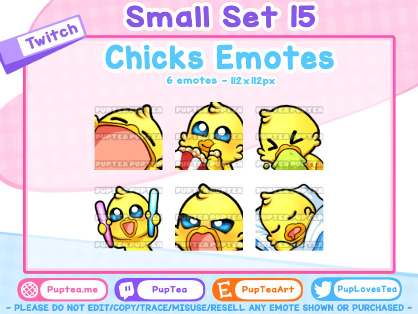 6x Cute Chick / Duck Emotes Pack for Twitch Youtube and Discord Set 15 ...