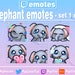 6x Cute Elephant Emotes Pack for Twitch Youtube and Discord | Set 1 - Etsy