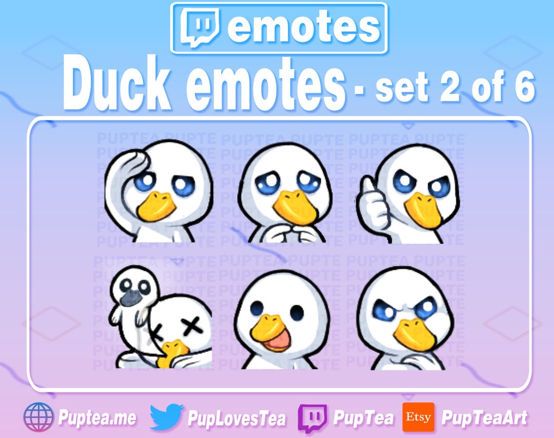 6x Cute Duck Emotes Pack for Twitch Youtube and Discord Set - Etsy