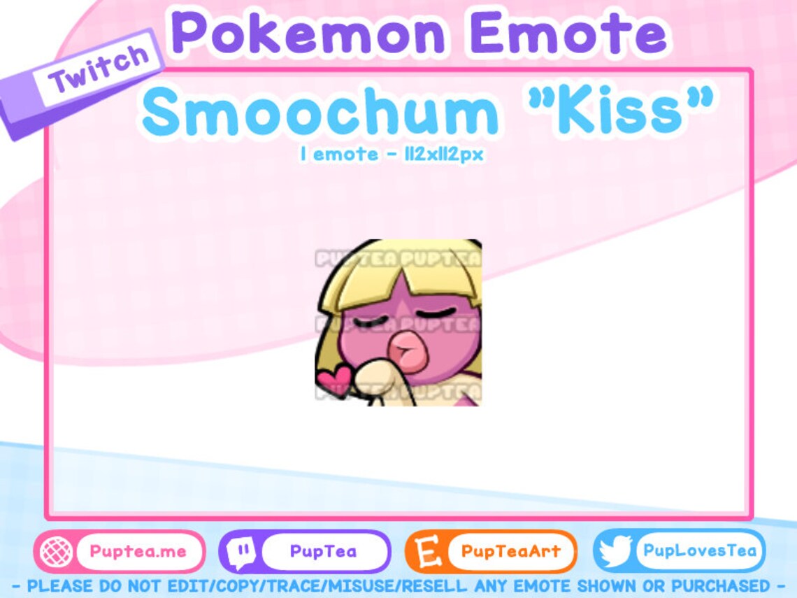 Pokemon Twitch and Discord Emote Smoochum Kiss Emote - Etsy