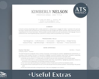 ATS Friendly Resume Template for Microsoft Word and Google Docs, ATS ...