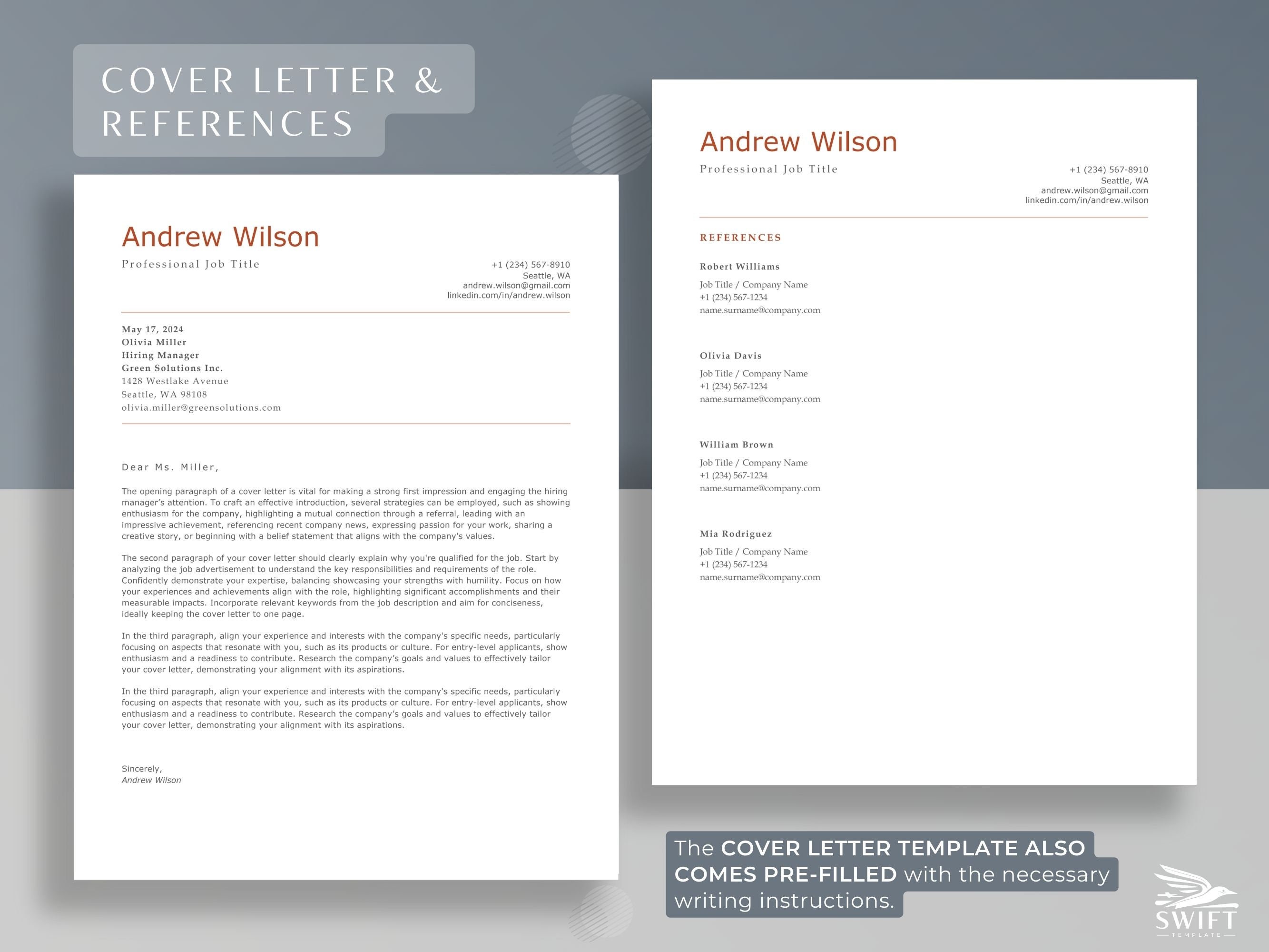 Professional ATS Friendly Resume Template for Word & Google Docs ...