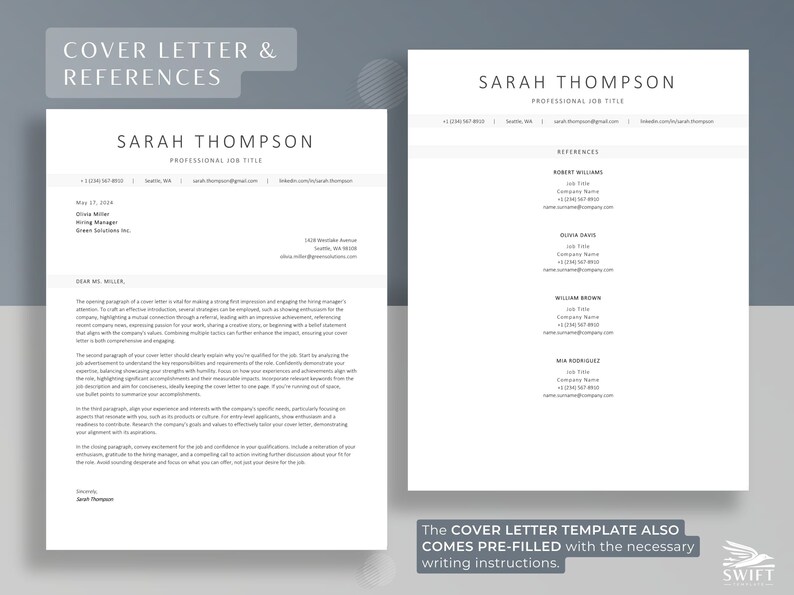 ATS Optimized Resume Template for Word and Google Docs, Simple ATS ...