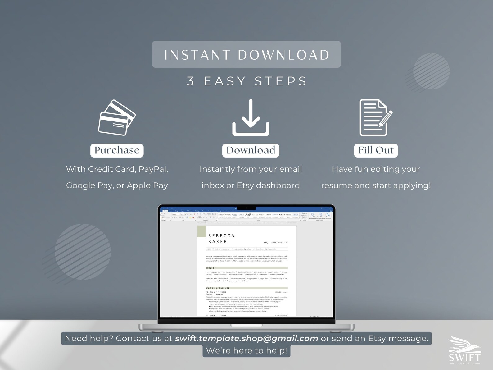 Professional ATS Friendly Resume Template for Word and Google Docs ...