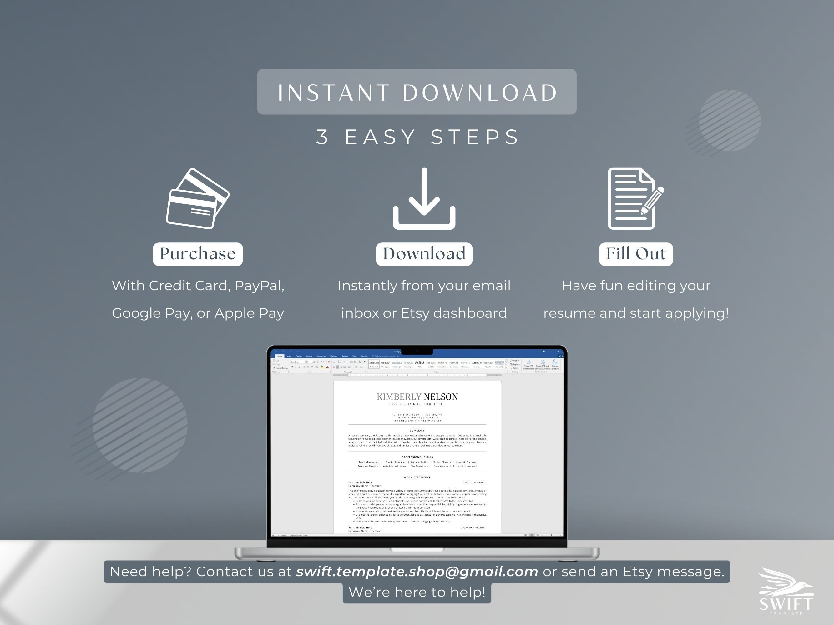 ATS Friendly Resume Template for MS Word & Google Docs, ATS Optimized ...