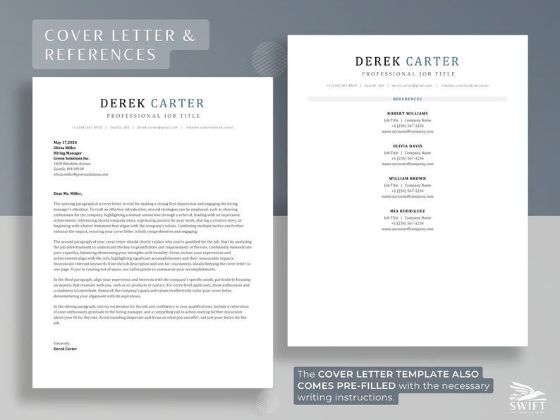 ATS Friendly Google Docs Resume, Simple Resume Template for Word ...