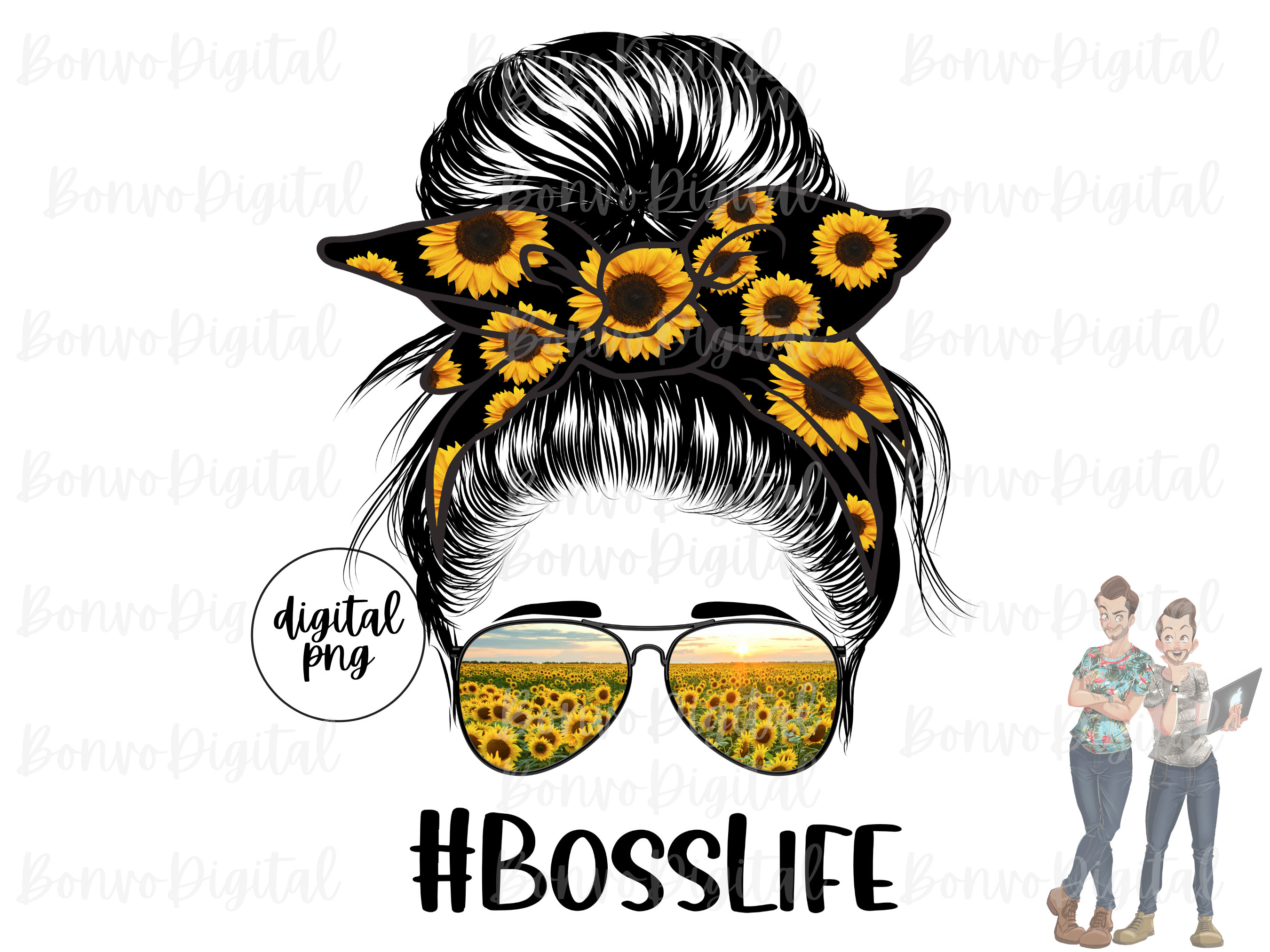 Boss Life Sunflower Digital Design Boss Girl Download Boss | Etsy