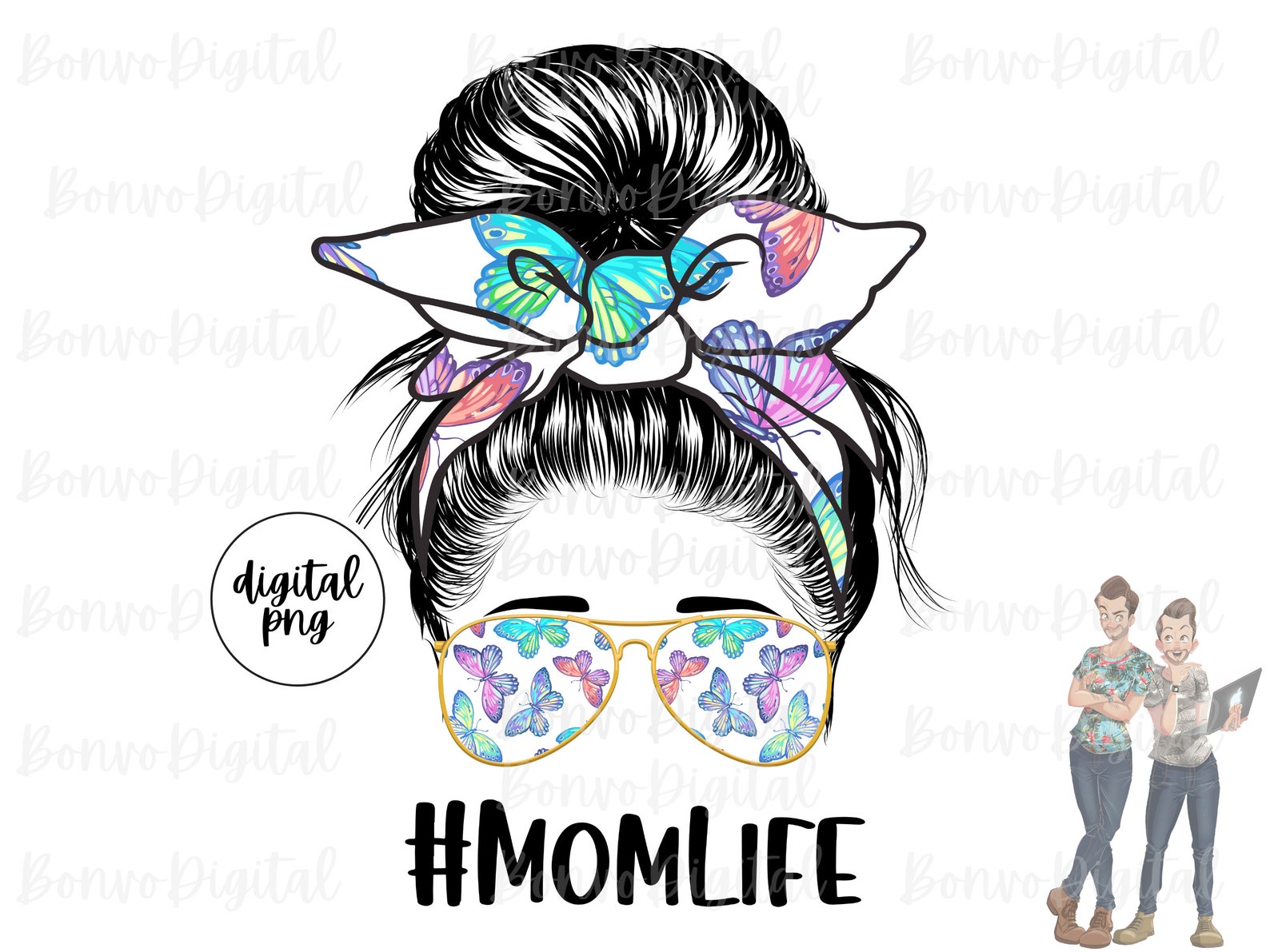 Mom Life Colorful Butterflies Digital Design Mom Life - Etsy