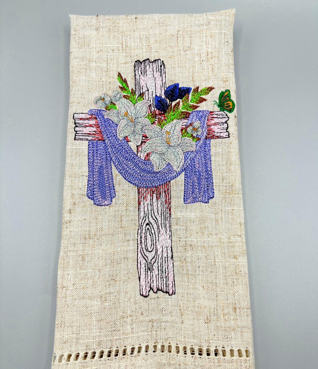Easter Religious Towel, Easter Cross Towel, Poly/linen Kitchen Towel - Etsy