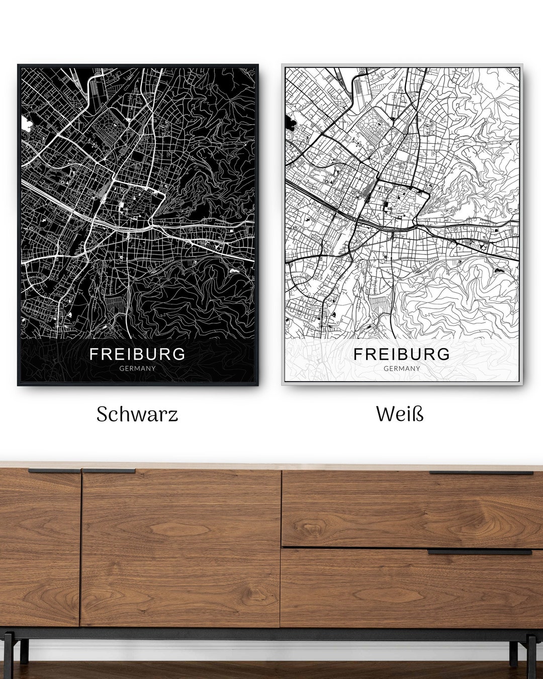 Friburgo Stadtkarte / Mapa Mapa o plano de la ciudad de - Etsy México
