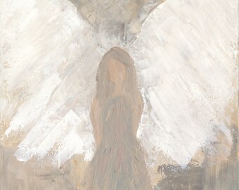 Angel Large ORIGINAL Painting Canvas Oil Acrylic Angel Large Wall Art ...