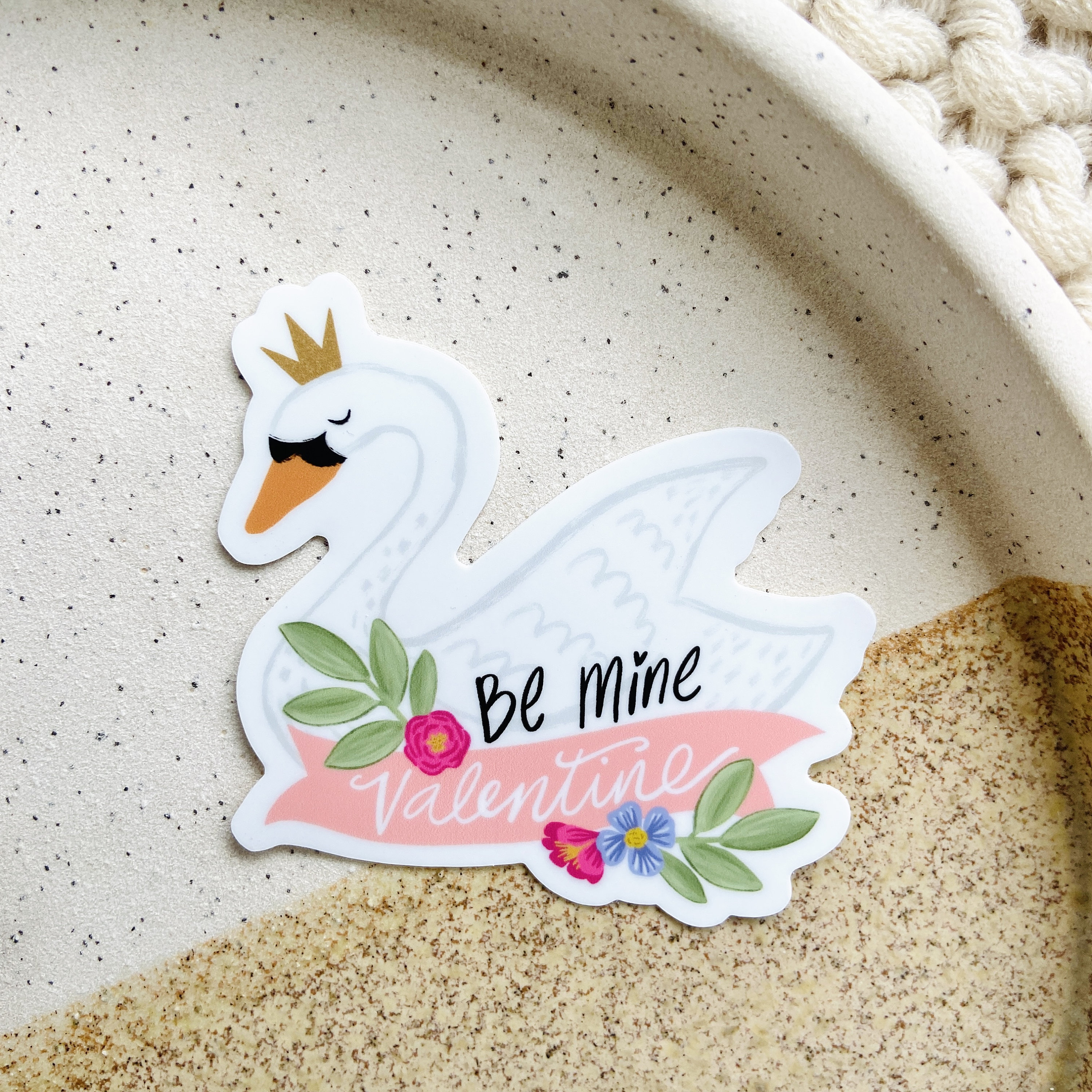 Valentine Swan Sticker - Waterproof Sticker - Etsy