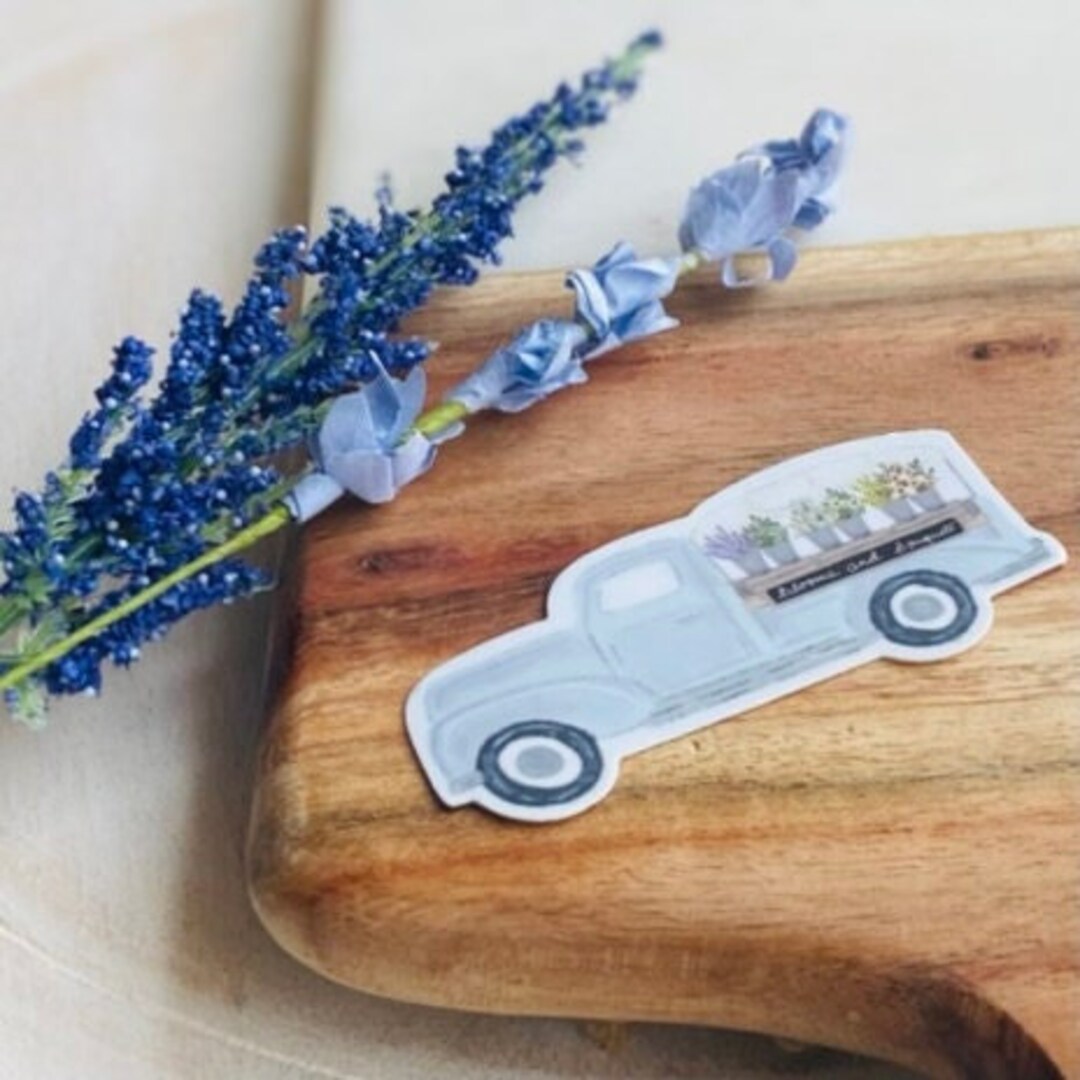 Flower Truck Vinyl Sticker - Light Blue Flower Truck - Etsy