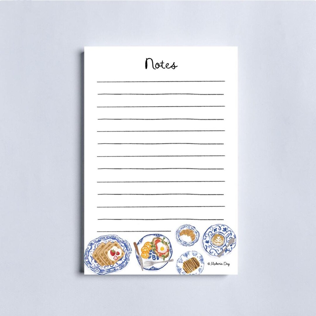 Blue Plates Notepad - Grocery List - Chinoiserie Design - Etsy