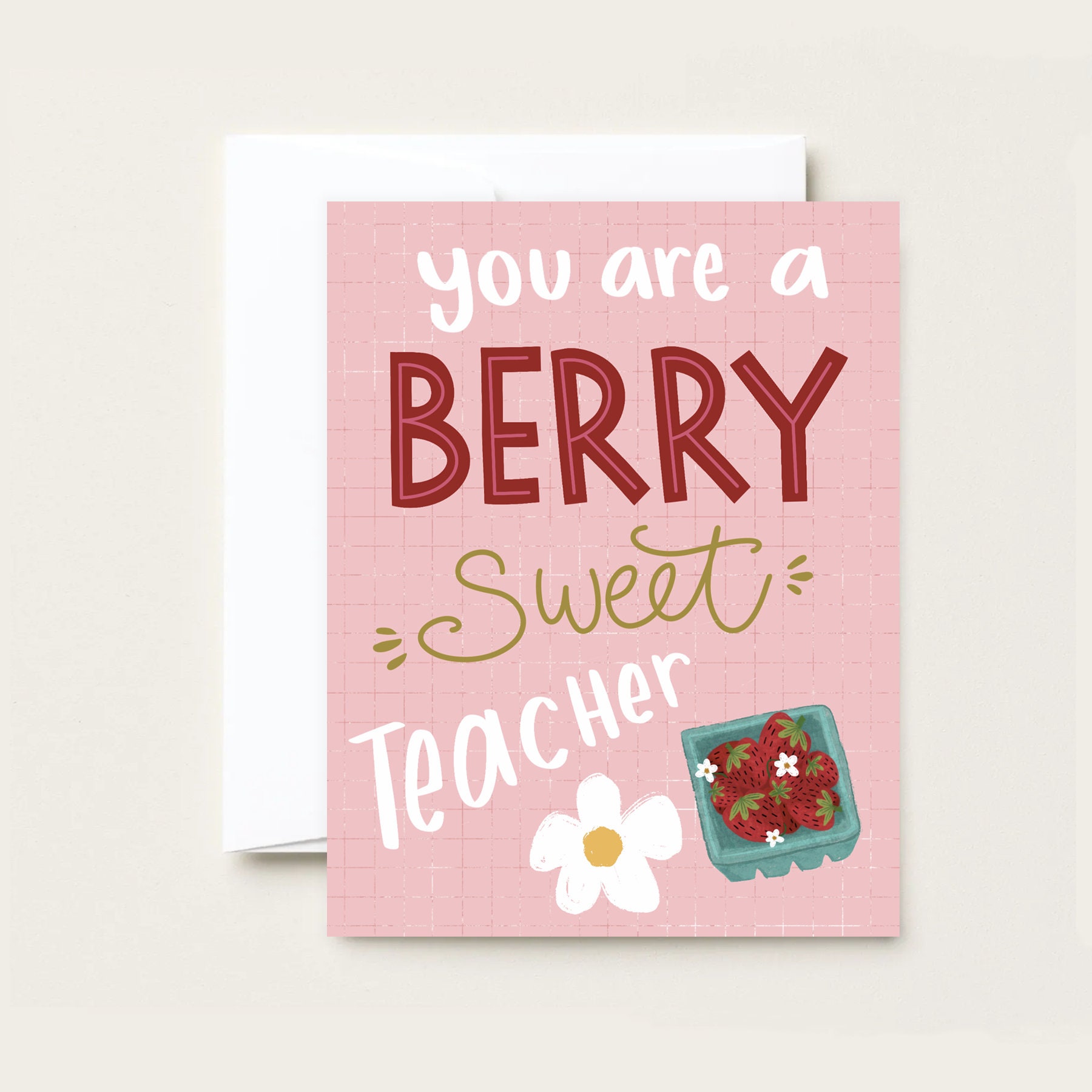 Berry Sweet Teacher Teacher Appreciation Greeting Card - Etsy