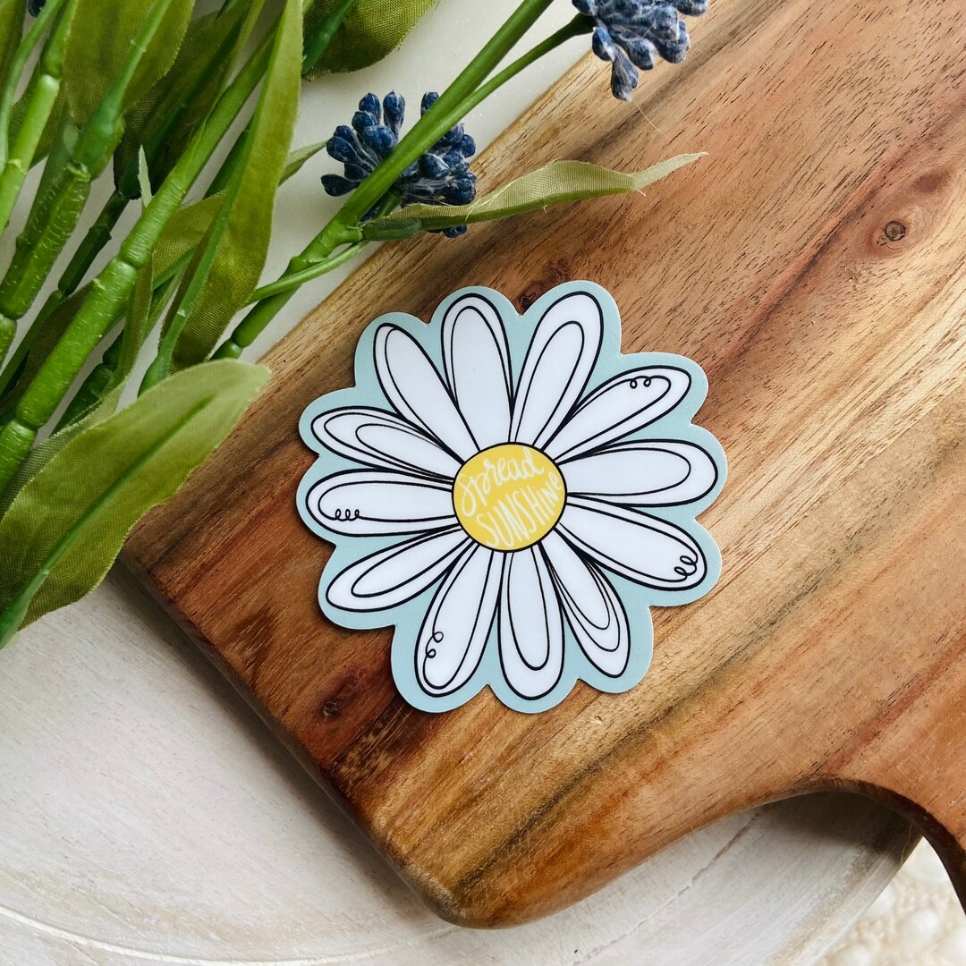 Daisy Vinyl Sticker - Flower Sticker - Waterproof Sticker - Etsy