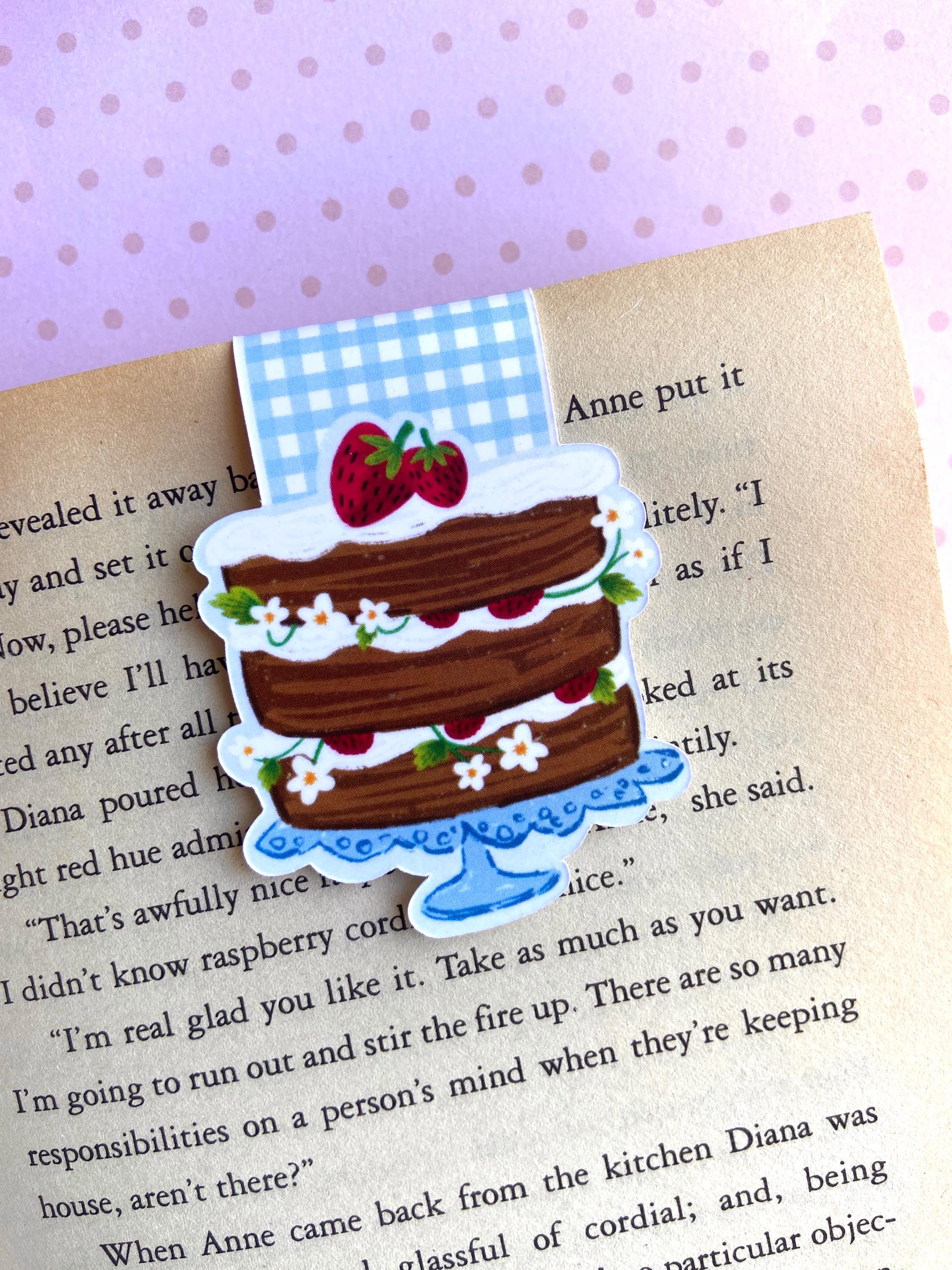 Strawberry Cake Magnetic Bookmark - Etsy