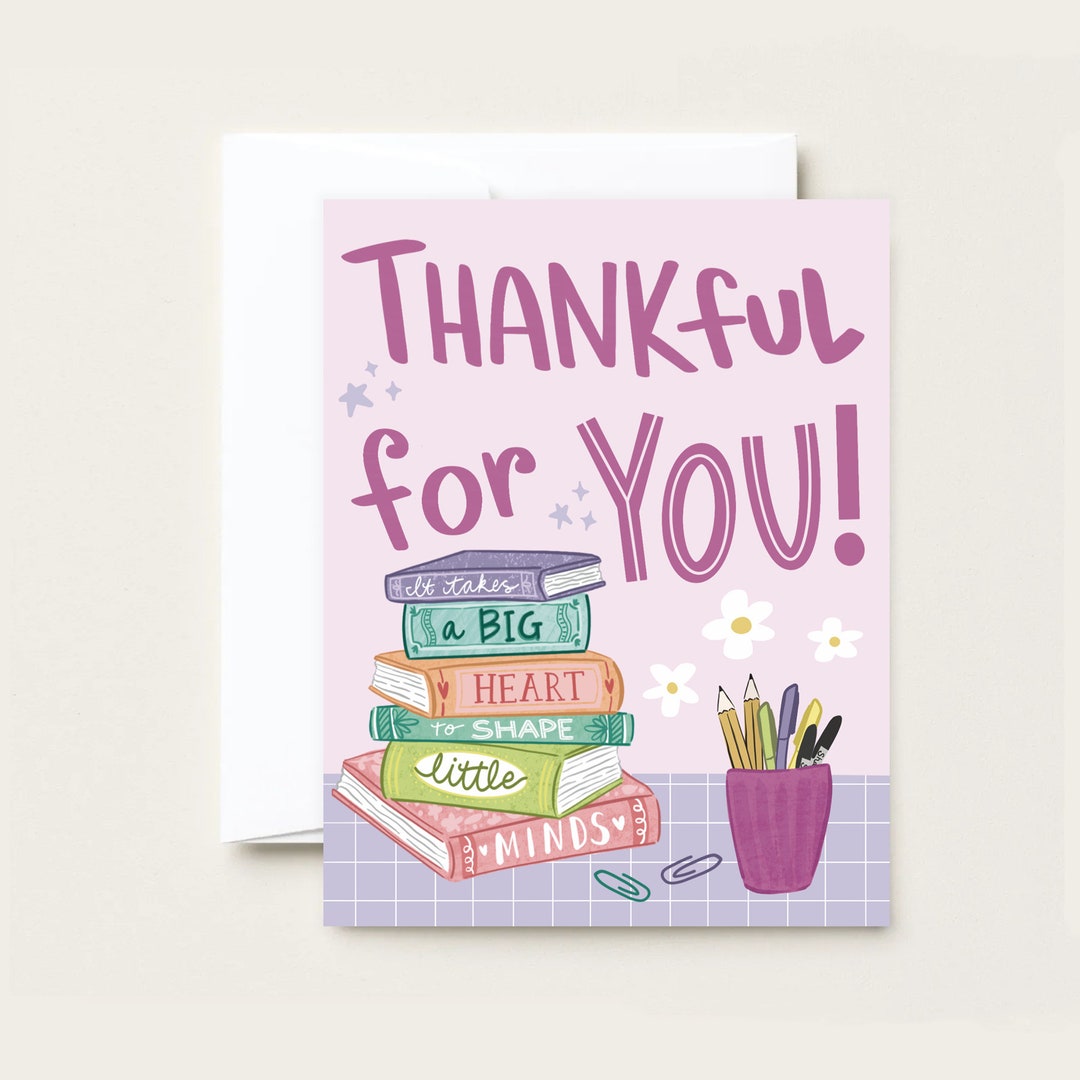 Thankful for You - Teacher Book Theme - Teacher Appreciation Greeting ...
