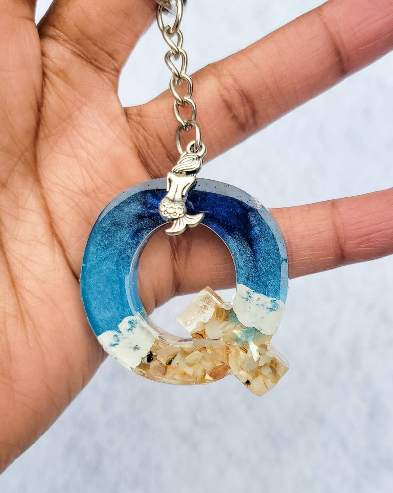 Ocean Theme Beach Keychain, Resin Letter Keychain, Sea Turtle ...