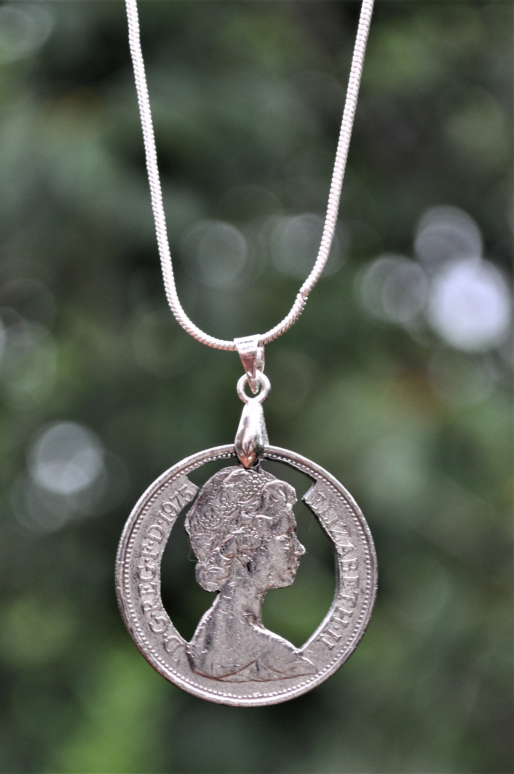 Queen Elizabeth II Cut Coin Pendant Necklace - Etsy