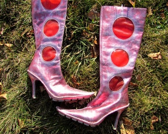 Metallic Pink Boots | Etsy