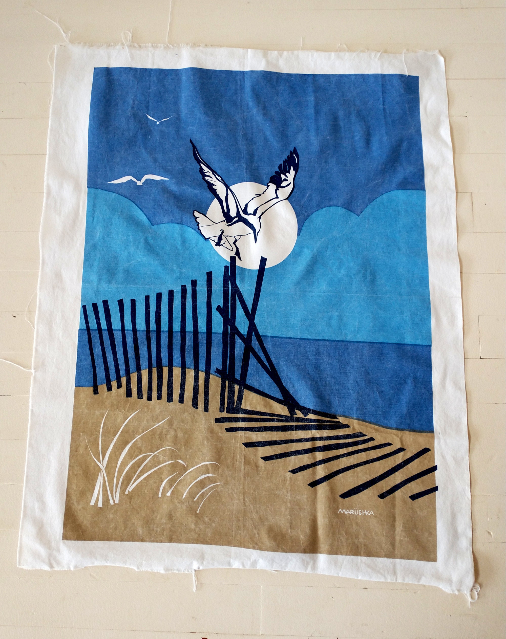 Vintage Marushka 70s Mid Century Pop Art Inspired 41x32 Inches Modern ...