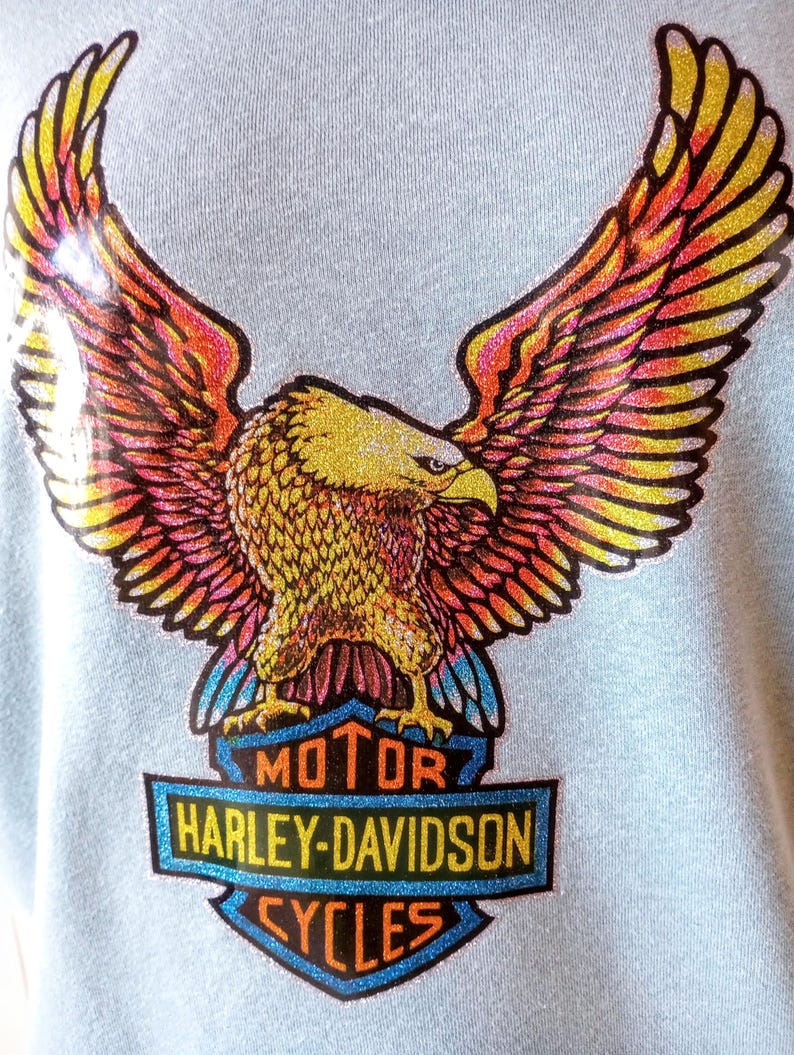 Vintage Harley-davidson X Roach Glitter Decal Printed on New American ...