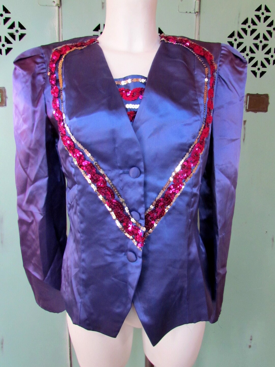 Vintage Handmade Top Jacket Costume Circus Ringmaster Ringleader Satin ...