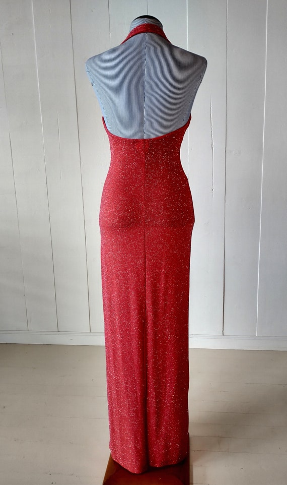 1990s Skintight Halter Dress with Sparkle Jessica Rab… - Gem